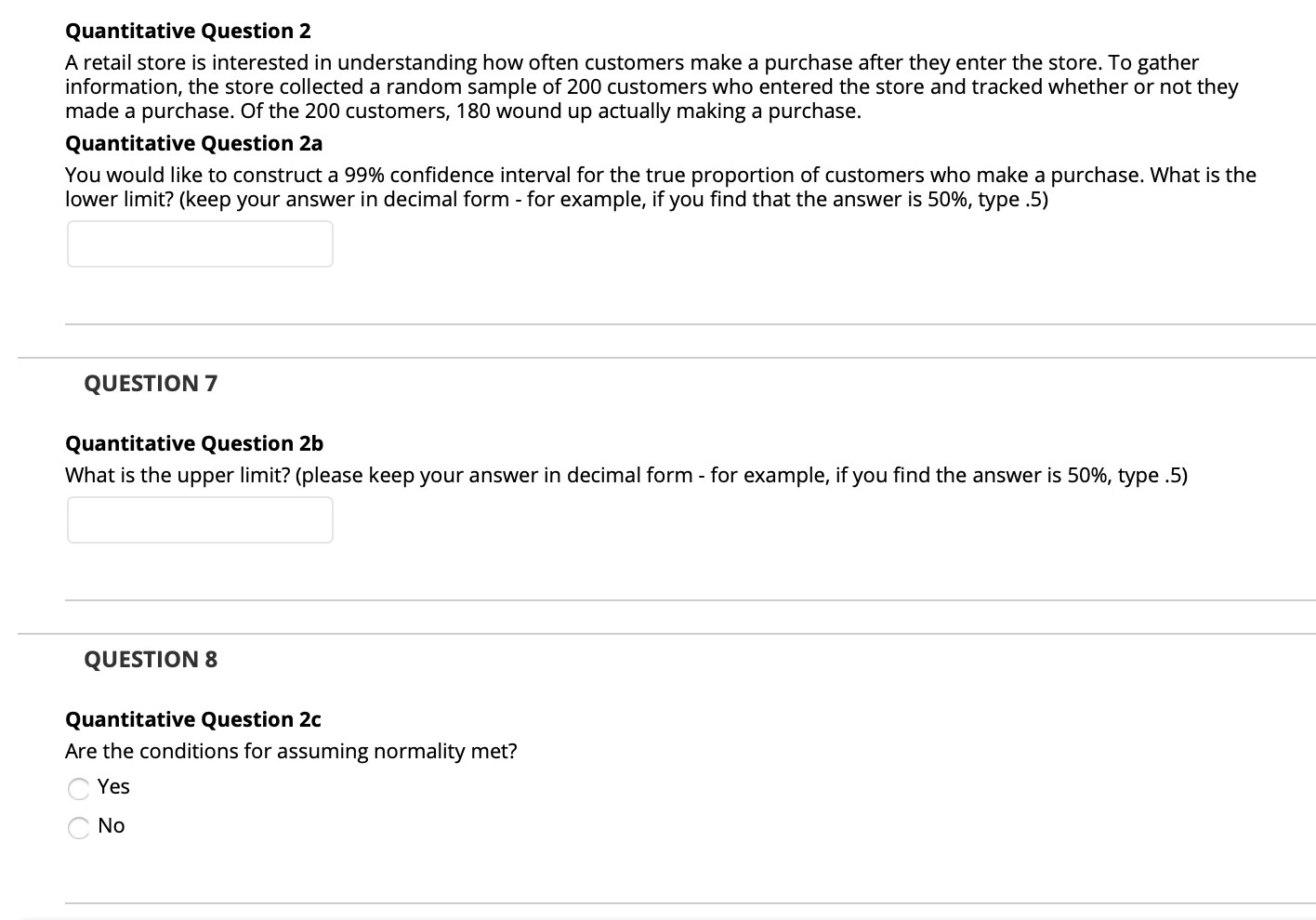 Solved Quantitative Question 2 A retail store is interested | Chegg.com