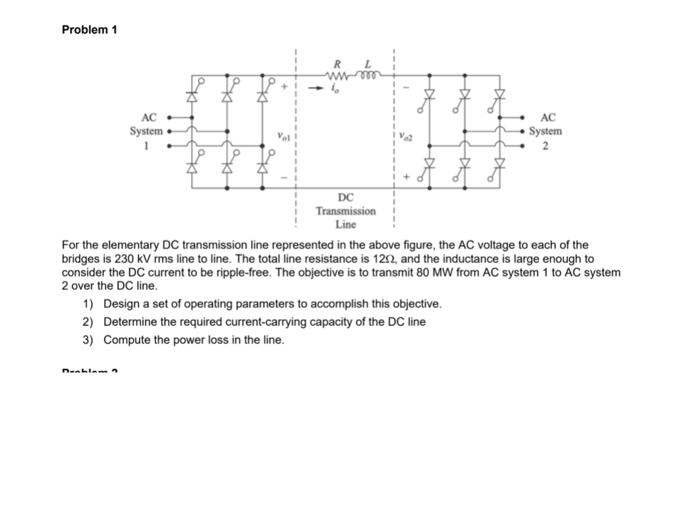Solved Problem 1 For the elementary DC transmission line | Chegg.com