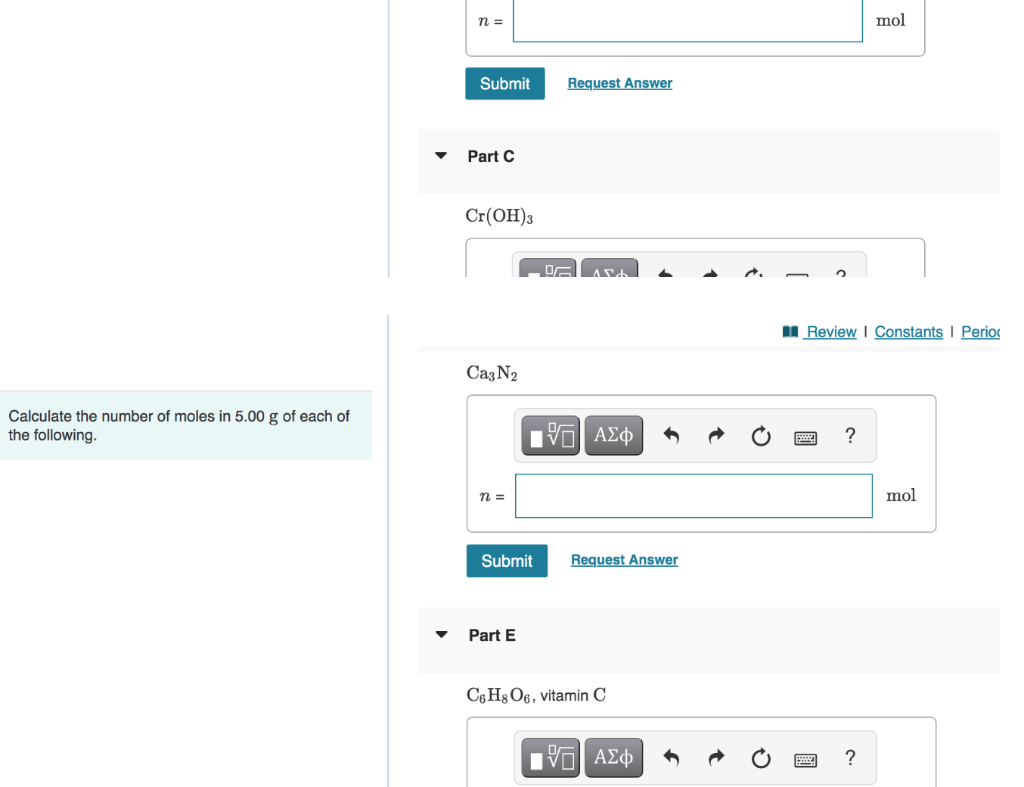 Solved Part D 4.22 g of C, 0.695 g g of H, and 2.76 g g of O | Chegg.com