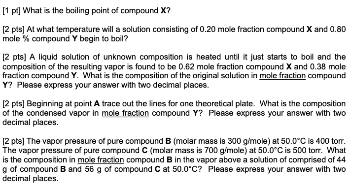 Solved Figure 1 / Compound X - compound Y phase diagram at 1 | Chegg.com