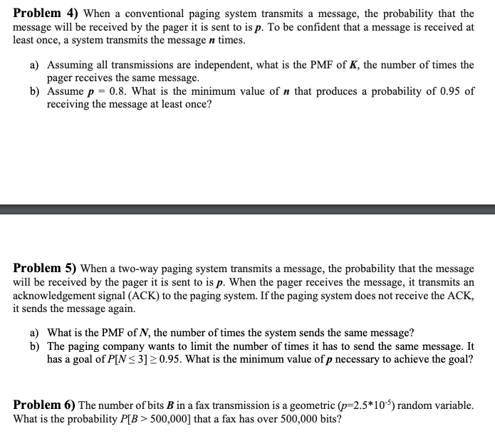 Solved Problem 4) When a conventional paging system | Chegg.com