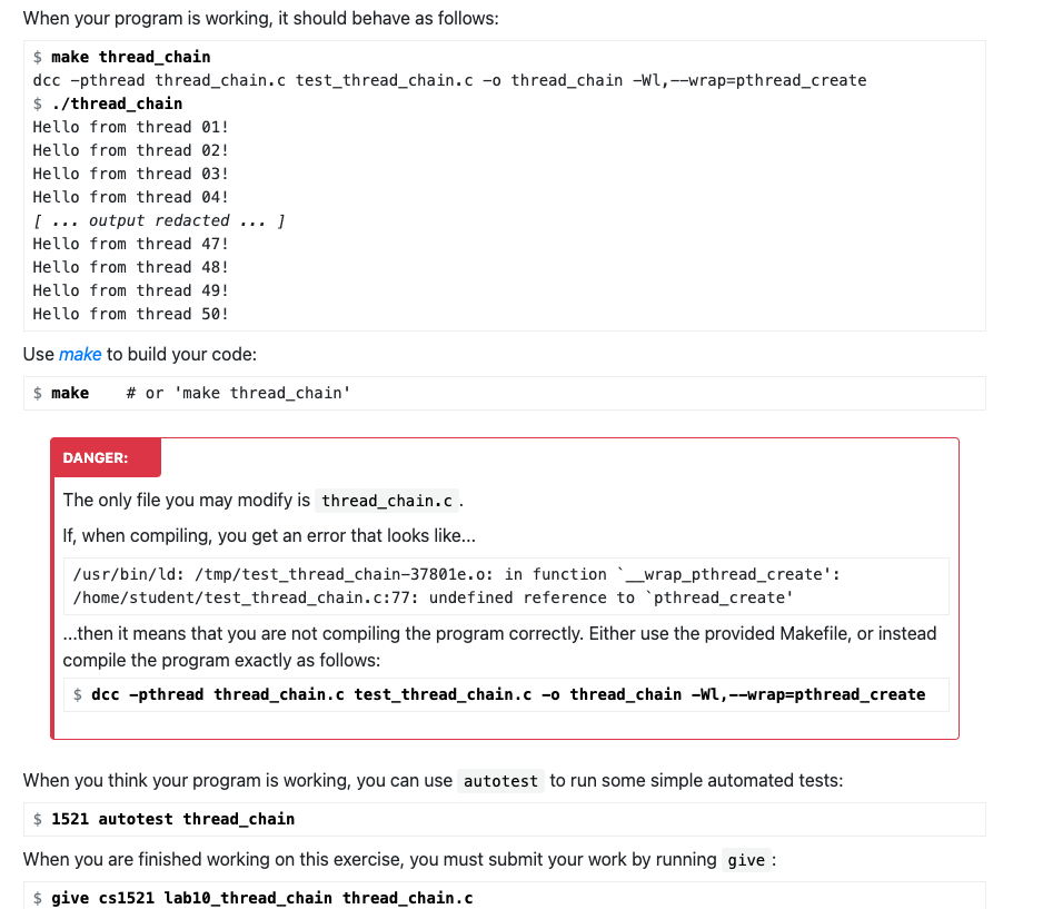Solved #include #include "thread_chain.h" void | Chegg.com