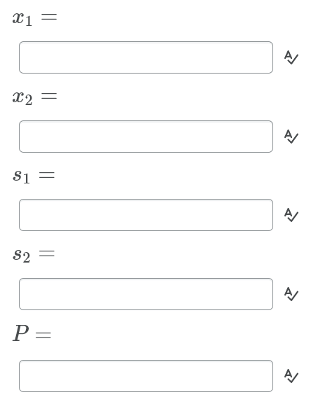 Solved Tell the value of each variable: X1 X2 S1 S2 P 1 5 0 | Chegg.com