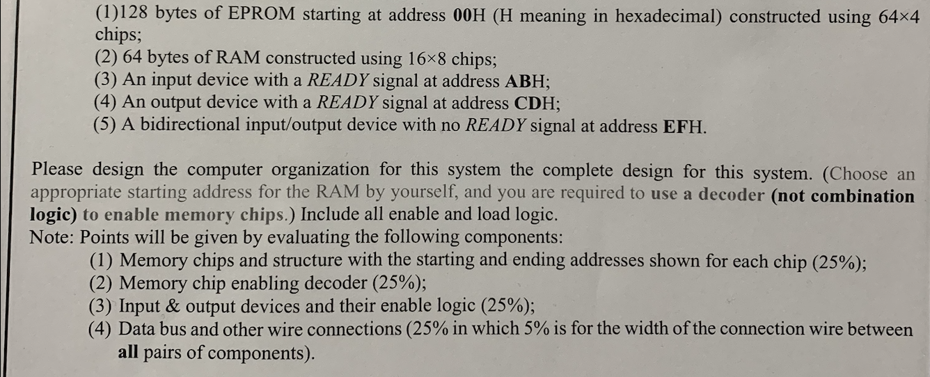 Design A Computer System With An 8-bit Address Bus, 