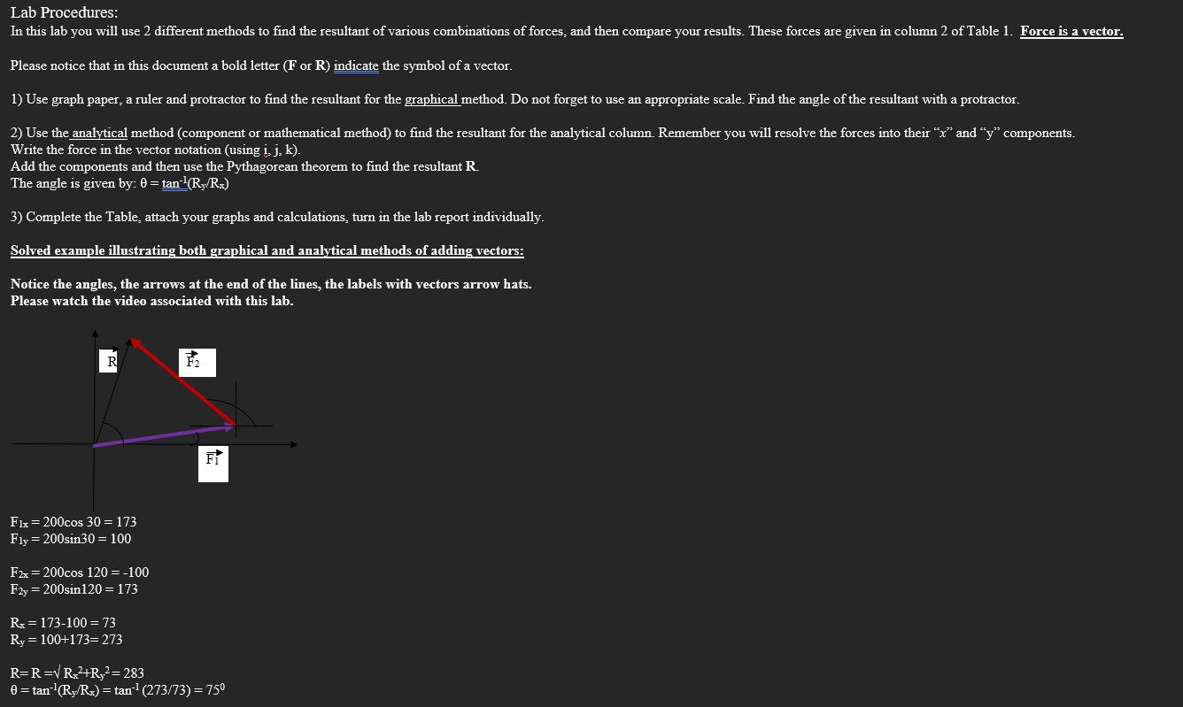 Lab Procedures: In this lab you will use 2 different | Chegg.com