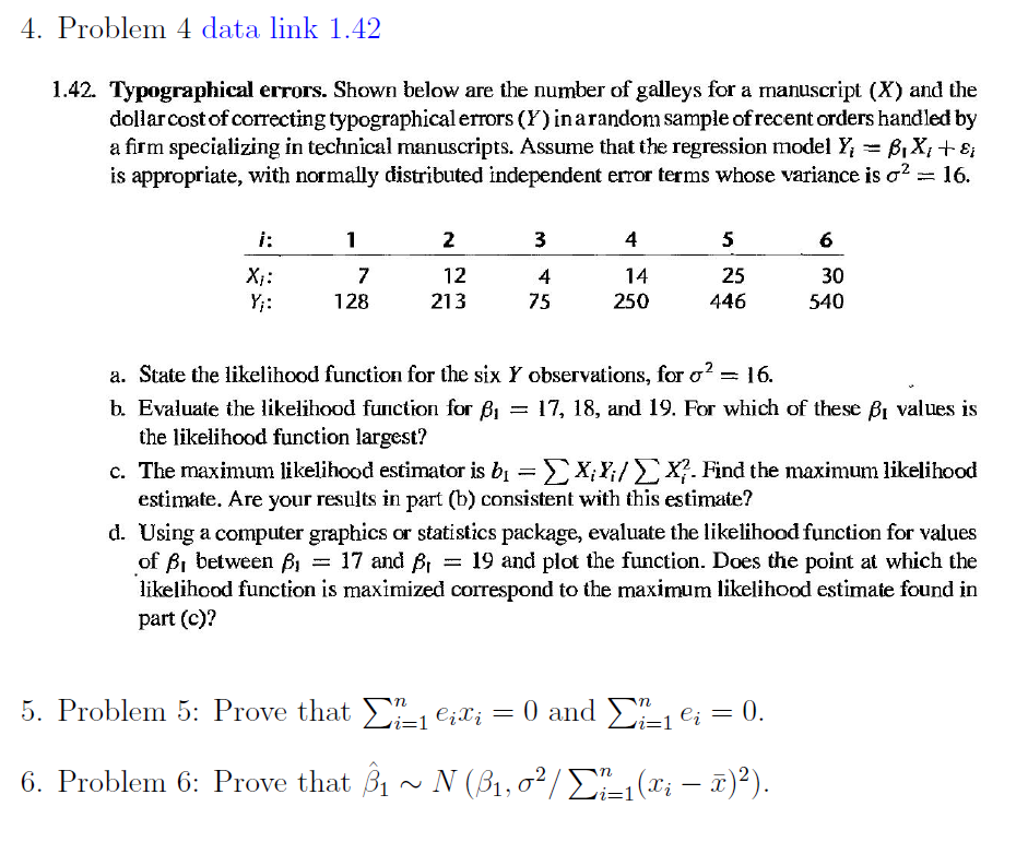 Solved 1.42. Typographical errors. Shown below are the | Chegg.com