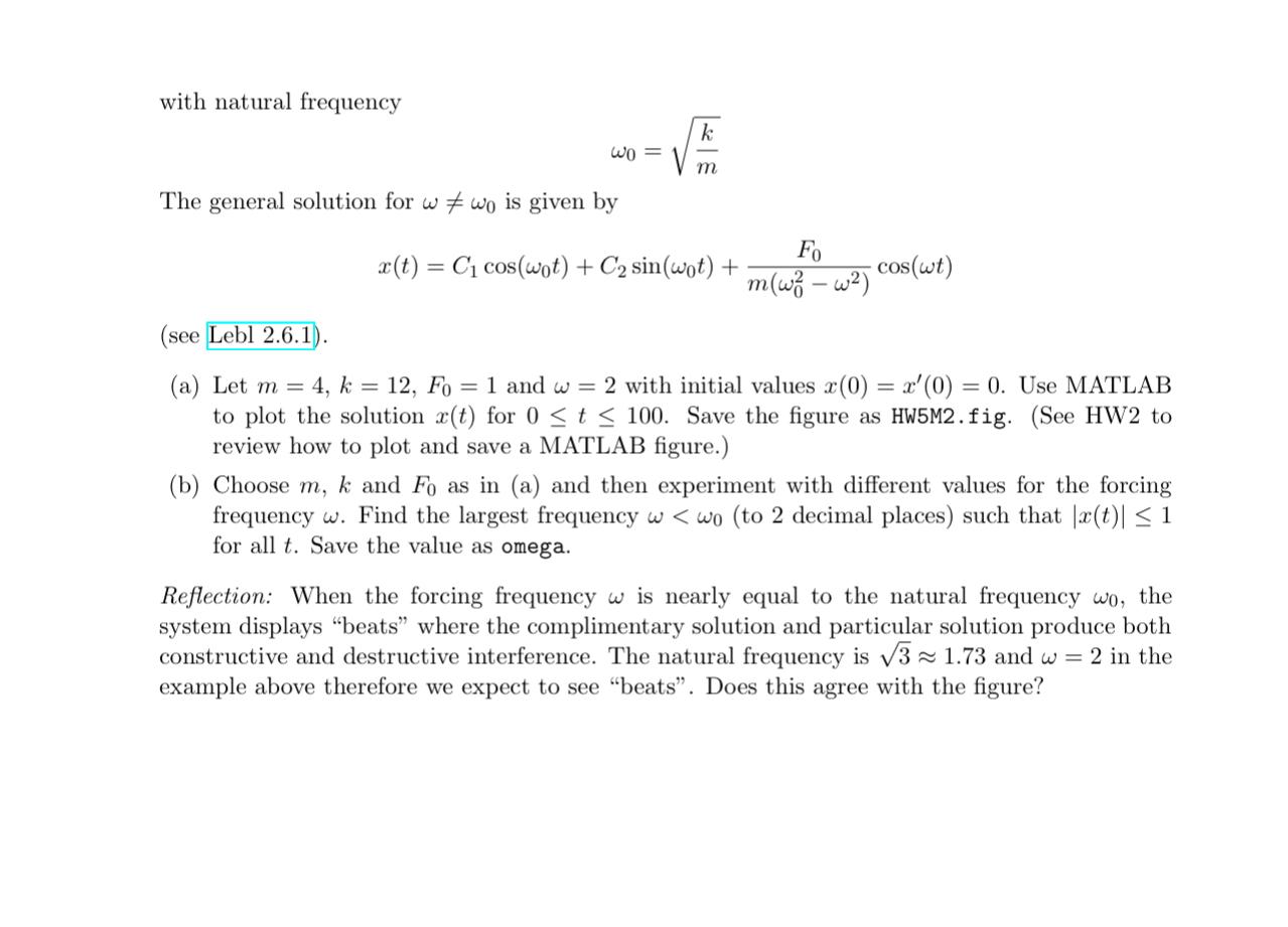 Solved 2 Matlab Problems The Matlab Part Counts For 6