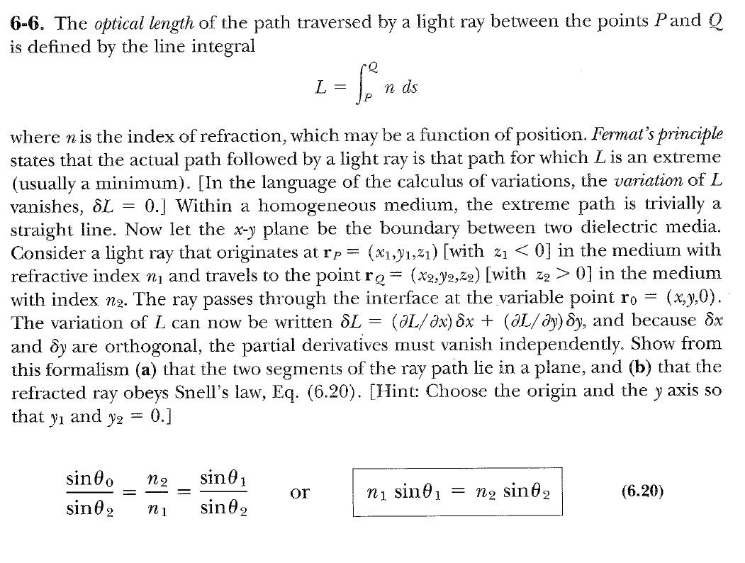 Solved 6-6. The optical length of the path traversed by a | Chegg.com