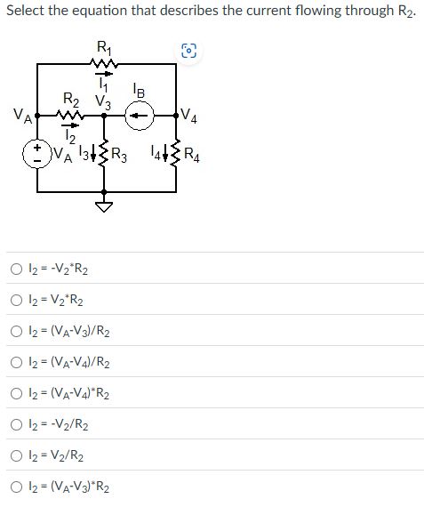 Solved Select the equation that describes the current | Chegg.com