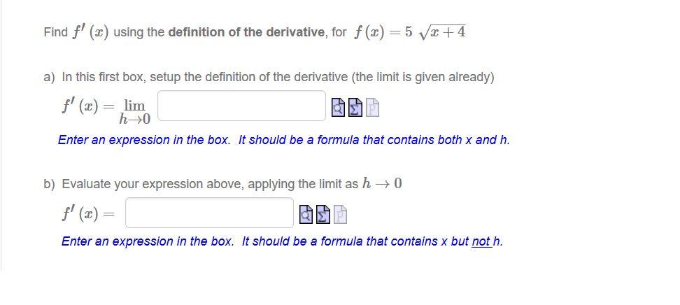 Solved Find f'(x) using the definition of the derivative, | Chegg.com
