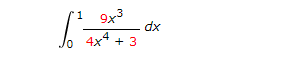 Solved 9x3 dx 4x4 + 3 Evaluate the definite integral. 3 $" | Chegg.com