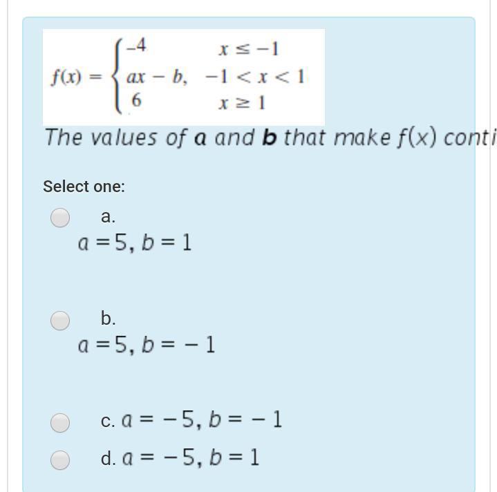 Solved -4 rs-1 f(x) = ax – b, -1 | Chegg.com