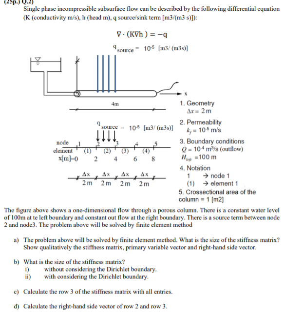 (25 Single phase incompressible subsurface flow can | Chegg.com