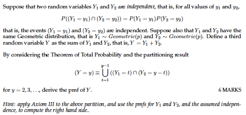 Solved Suppose that two random variables Y1 and Y, are | Chegg.com