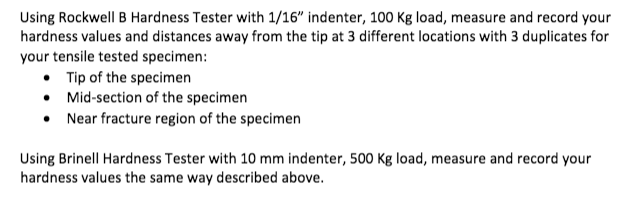 Using Rockwell B Hardness Tester with 1/16" indenter, | Chegg.com