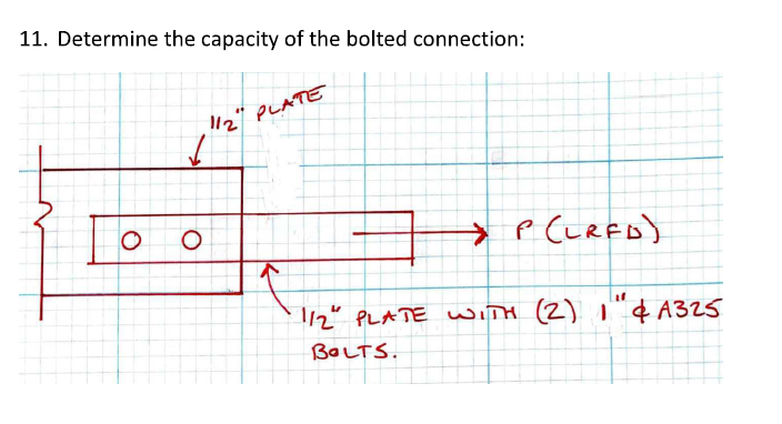 Solved 11. Determine the capacity of the bolted connection: | Chegg.com