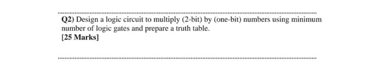Solved (2) Design a logic circuit to multiply (2-bit) by | Chegg.com