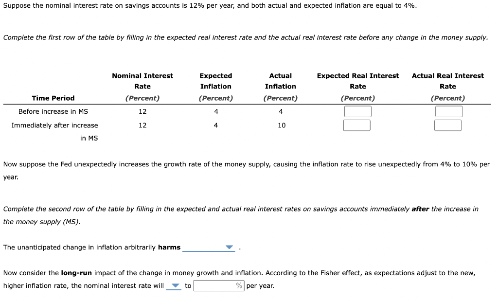 Solved Suppose the nominal interest rate on savings accounts | Chegg.com