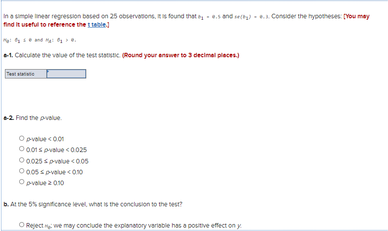 Solved In a simple linear regression based on 25 | Chegg.com