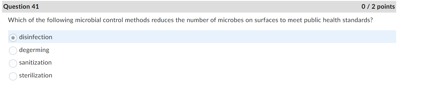 Solved Which of the following microbial control methods | Chegg.com