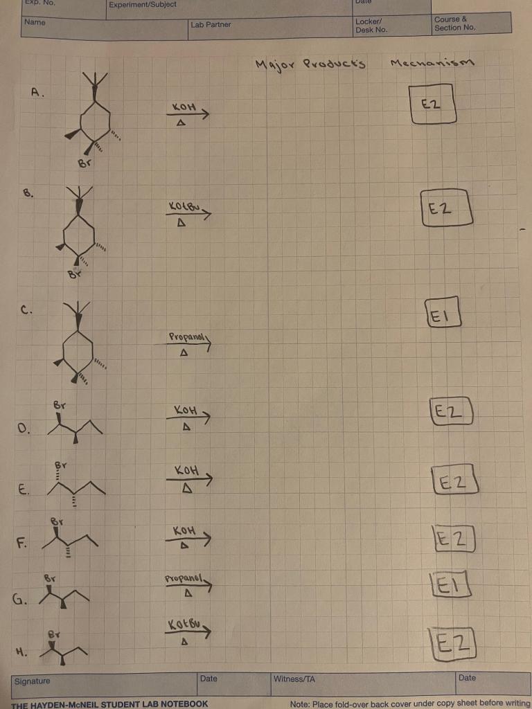 Solved THE HAYDEN-McNEIL STUDENT LAB NOTEBOOK Note: Place | Chegg.com