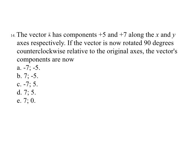 Solved 14. The vector x has components +5 and +7 along the x | Chegg.com