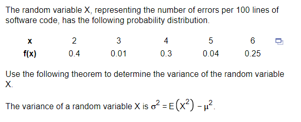 Solved The random variable X, representing the number of | Chegg.com
