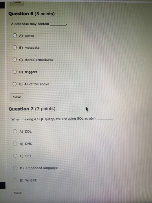 Solved Question 2 (3 points) In an enterprise-class database | Chegg.com