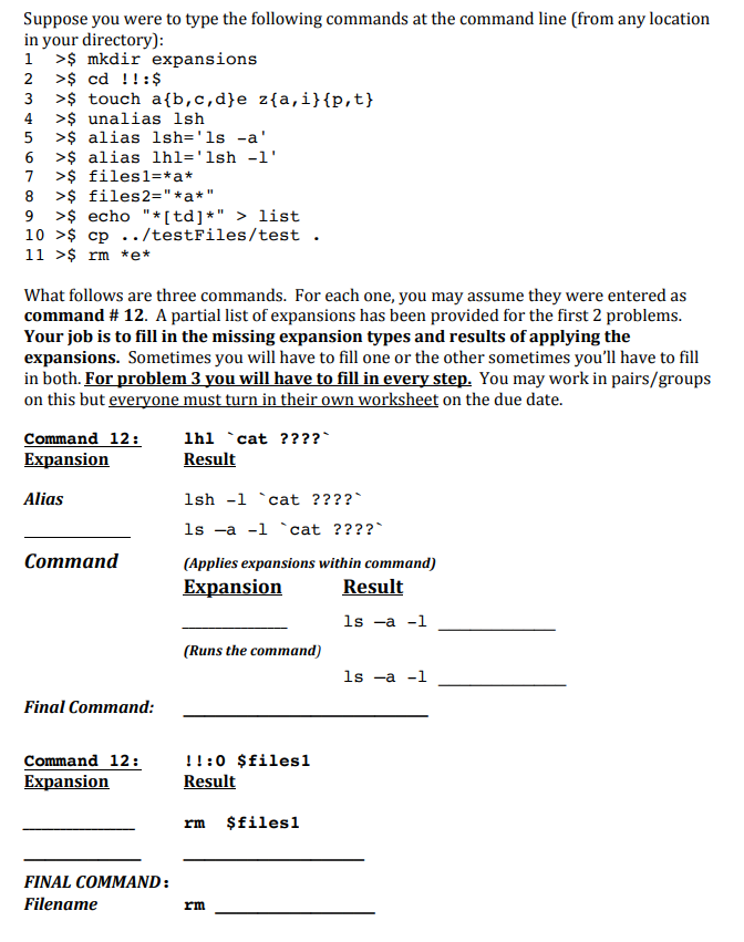 Suppose you were to type the following commands at | Chegg.com