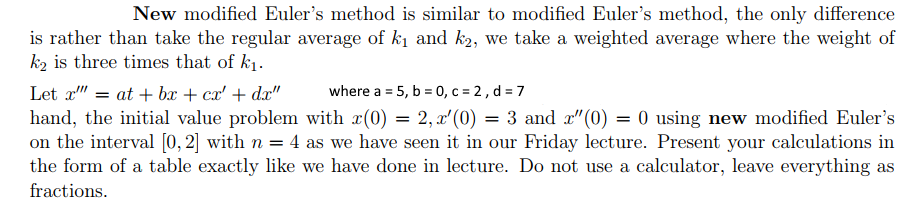 Solved == New modified Euler's method is similar to modified | Chegg.com