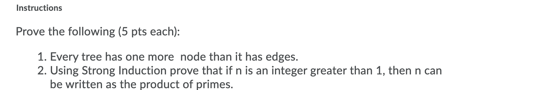 Solved Instructions Prove the following (5 pts each): 1. | Chegg.com