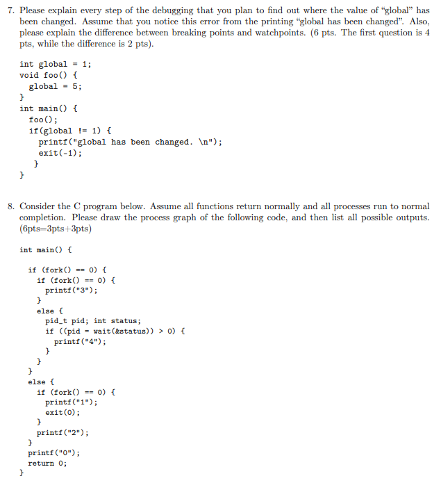 Solved 7. Please explain every step of the debugging that | Chegg.com