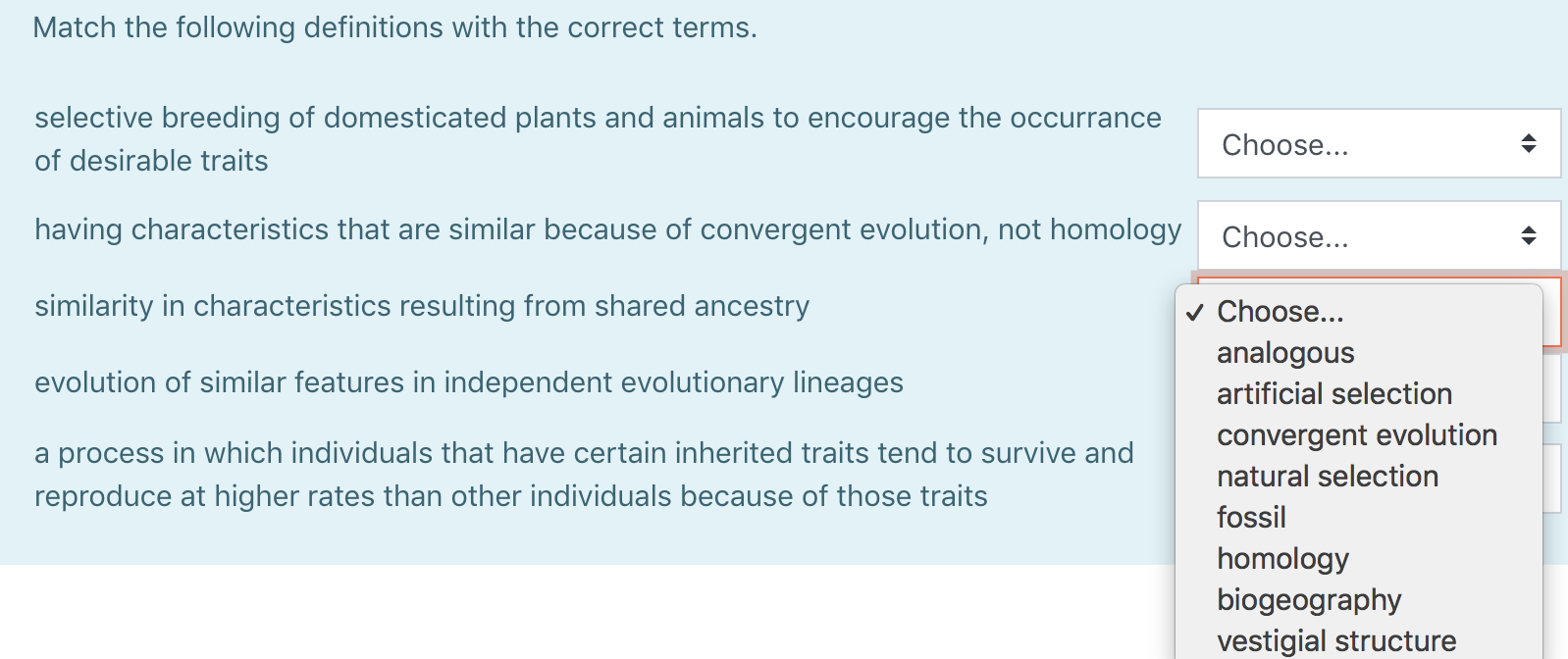 Solved Match the following definitions with the correct | Chegg.com