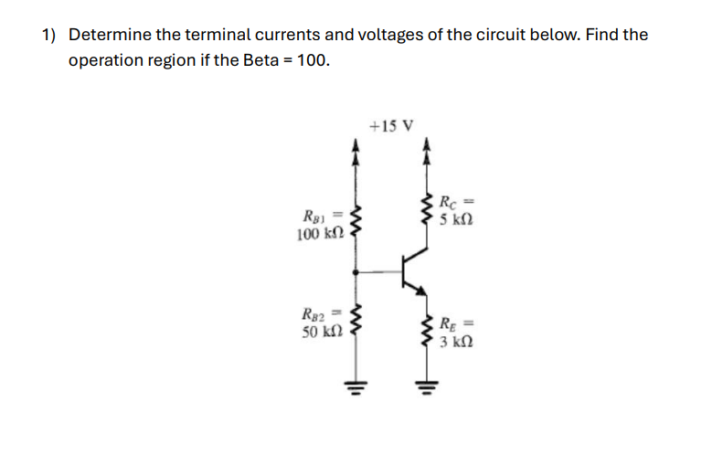 Solved 1) ﻿Determine the terminal currents and voltages of | Chegg.com