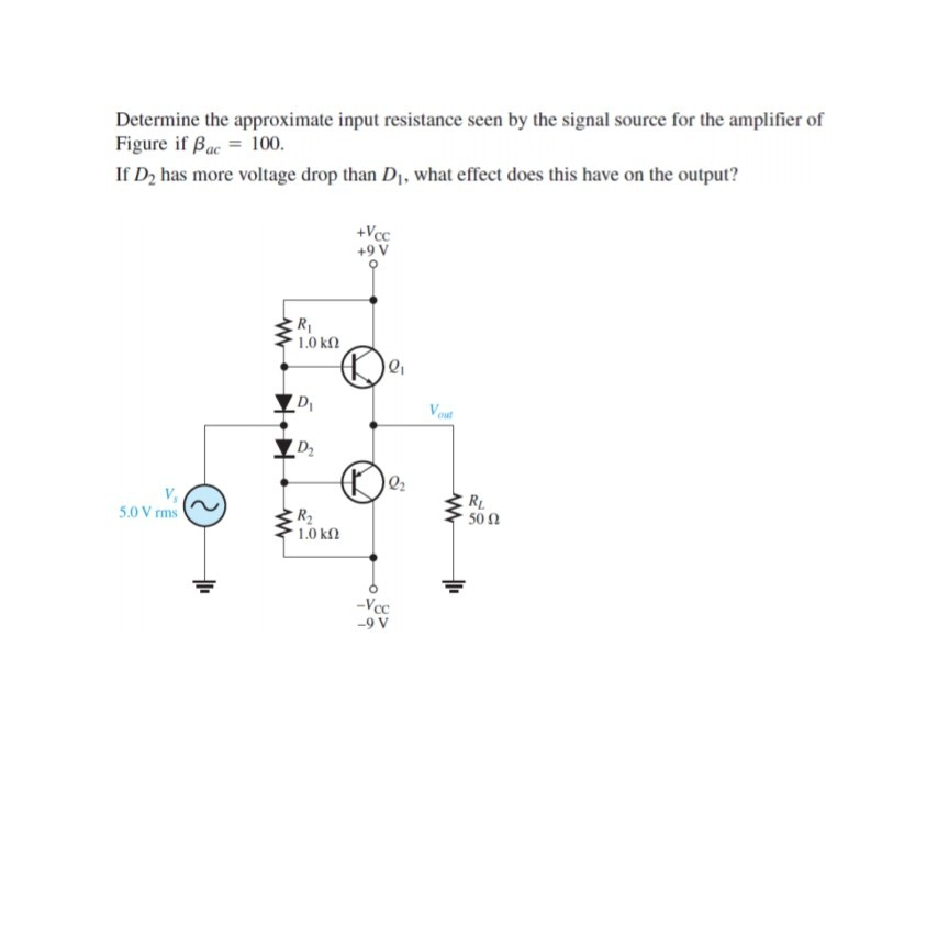 Solved Determine the approximate input resistance seen by | Chegg.com