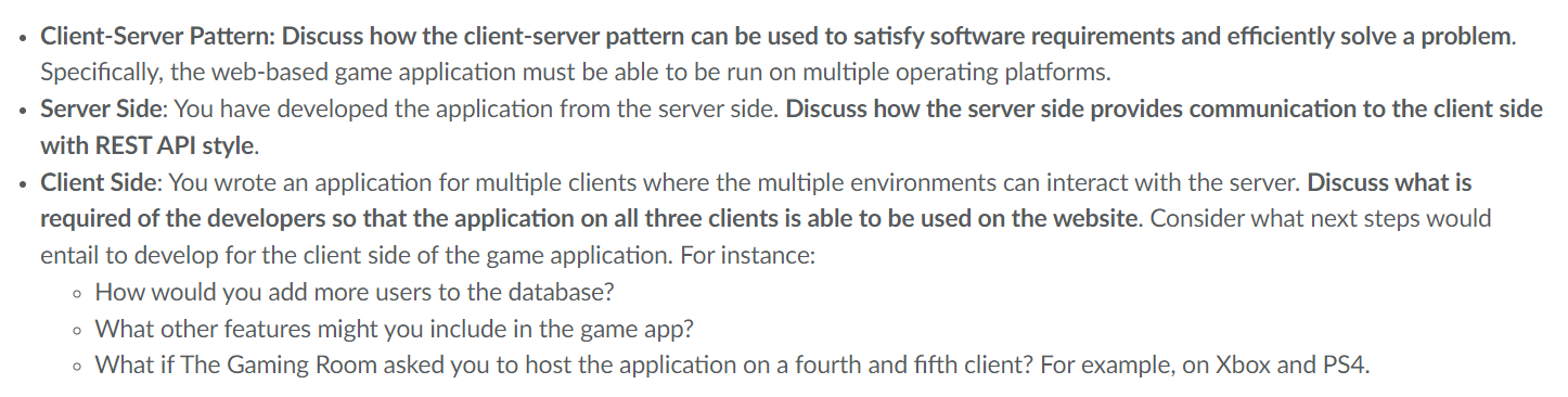 Solved Client-Server Pattern: Discuss how the | Chegg.com