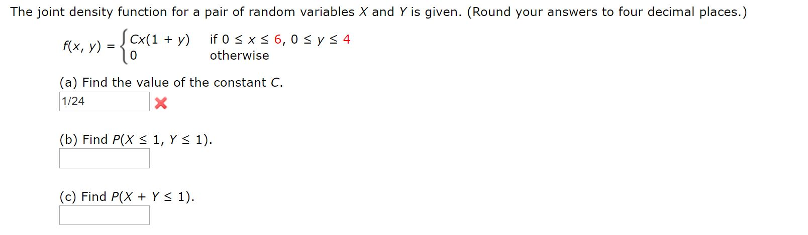 Solved The Joint Density Function For A Pair Of Random 8633