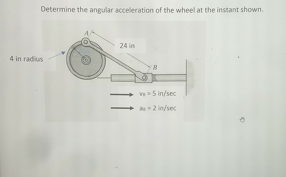 Solved Determine the angular acceleration of the wheel at | Chegg.com