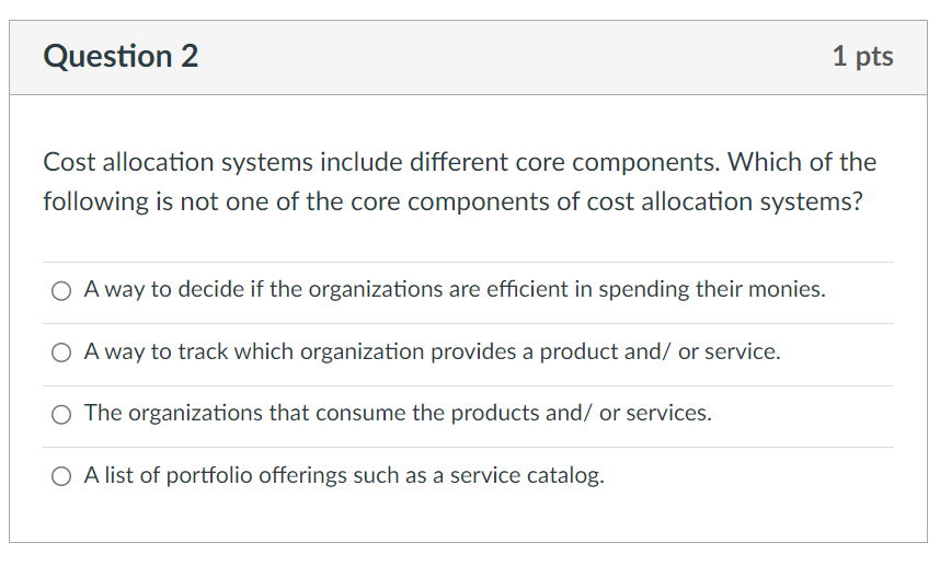 Solved Cost allocation systems include different core | Chegg.com
