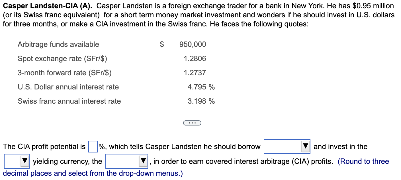 Solved Casper Landsten-CIA (A). Casper Landsten is a foreign | Chegg.com