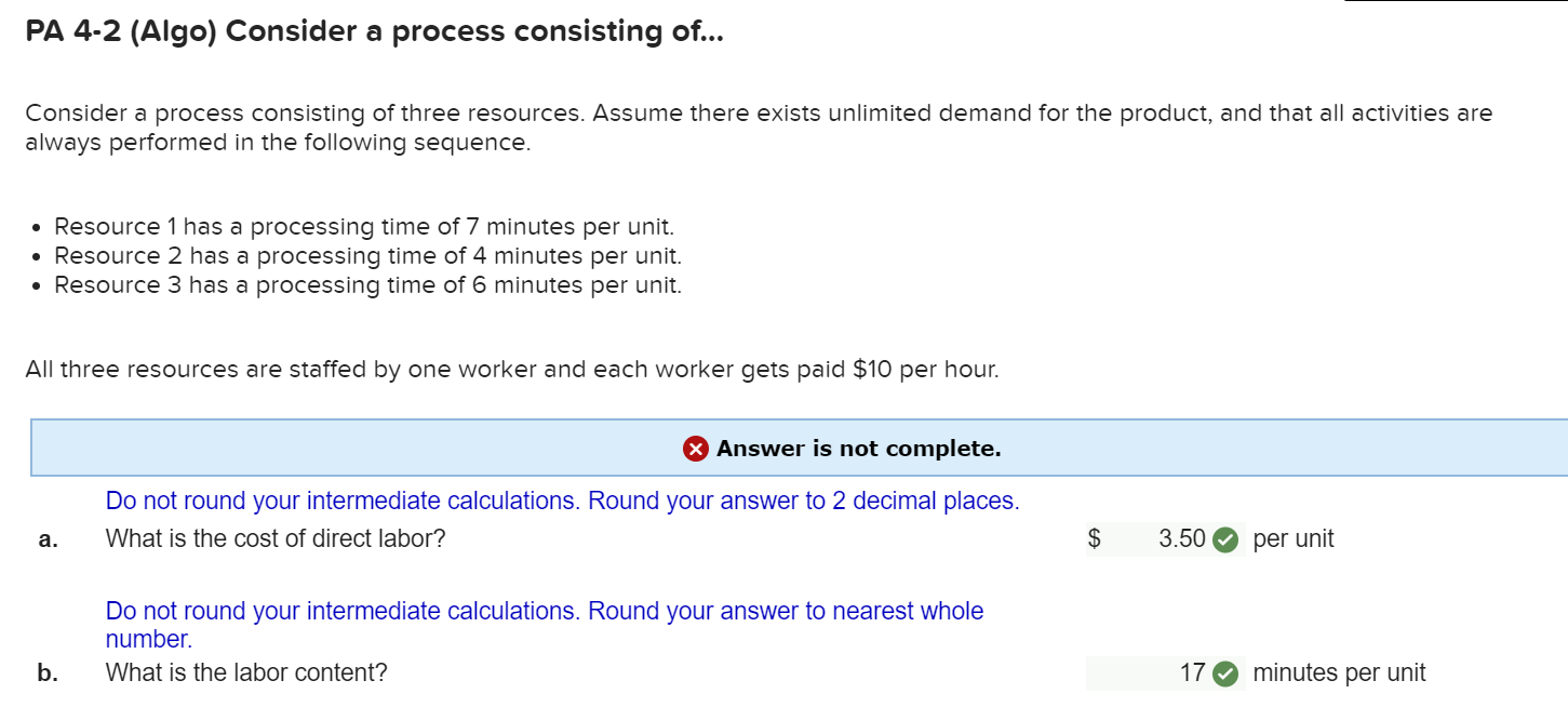Solved PA 4-2 (Algo) Consider a process consisting of... | Chegg.com