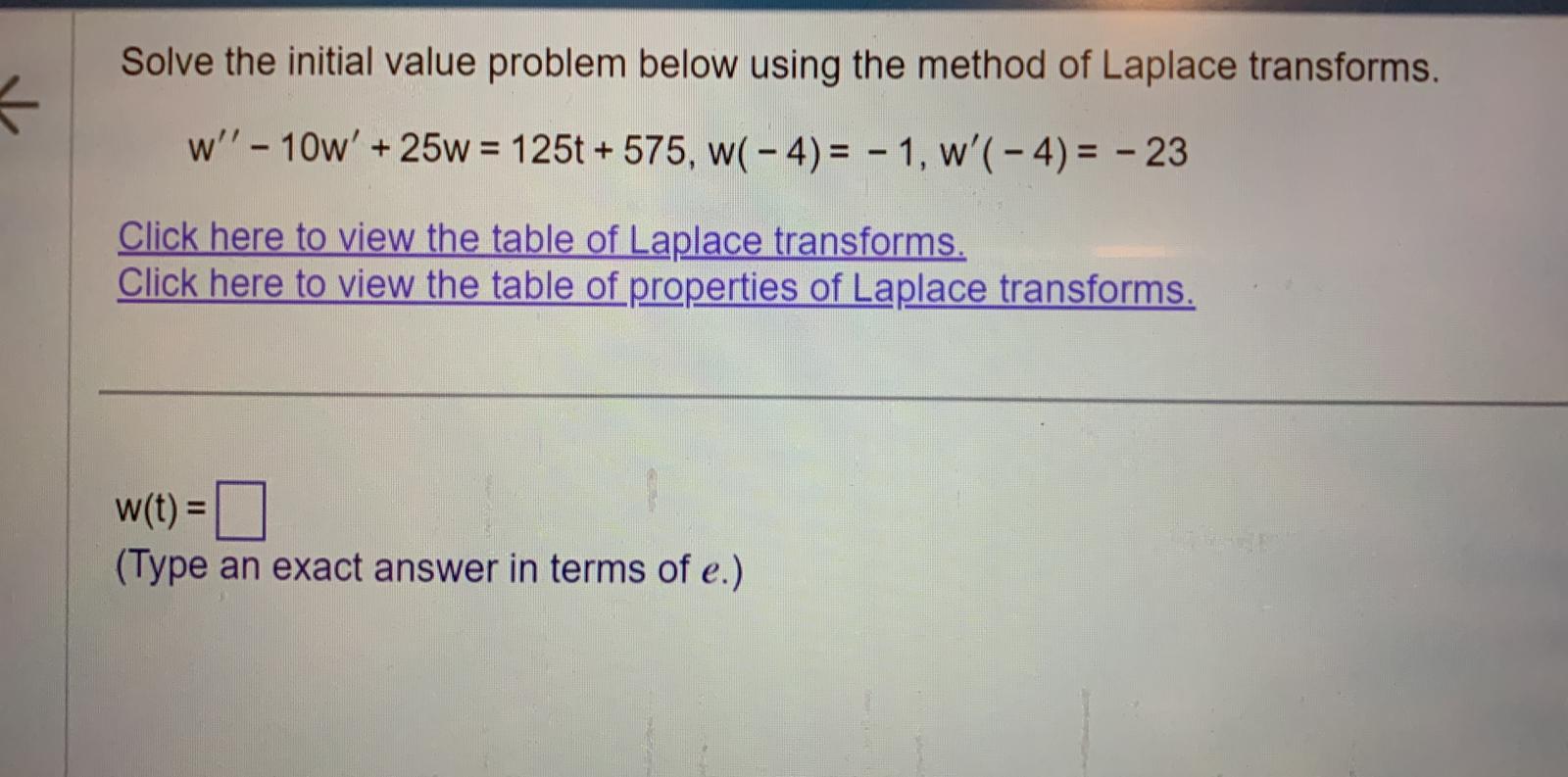 Solve the initial value problem below using the | Chegg.com