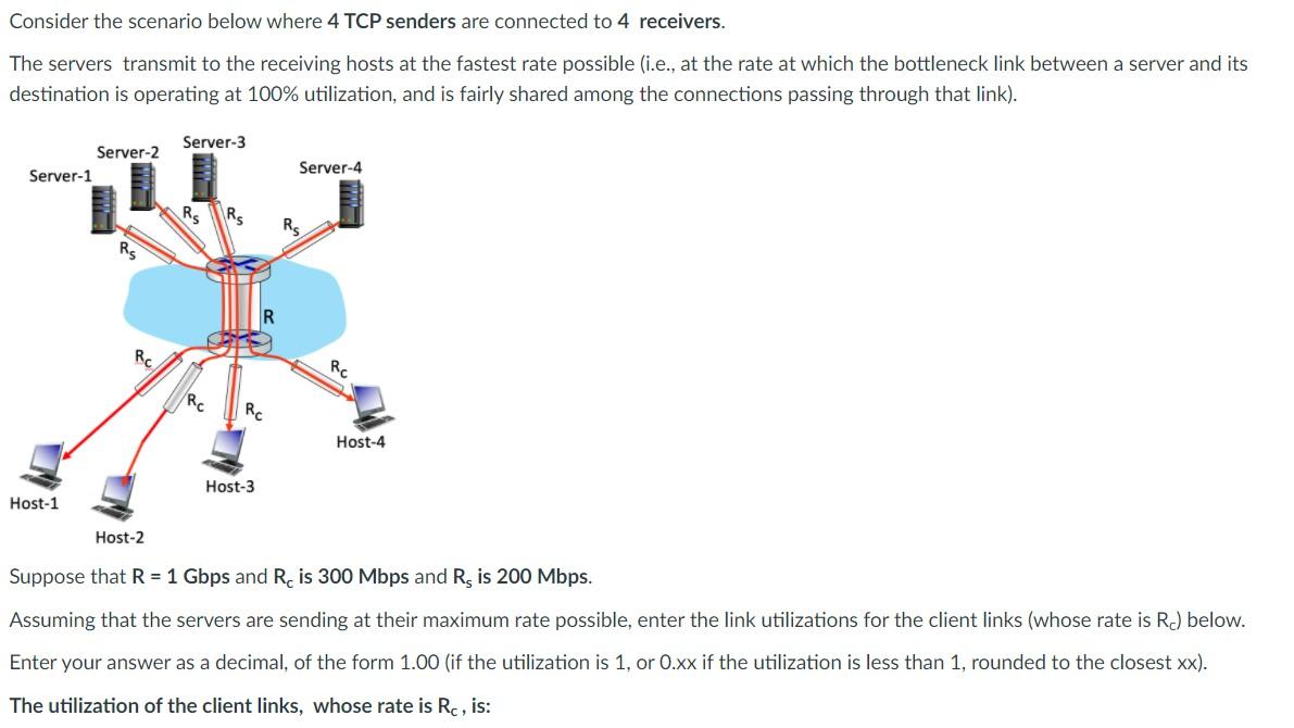 Solved Consider the scenario below where 4 TCP senders are | Chegg.com
