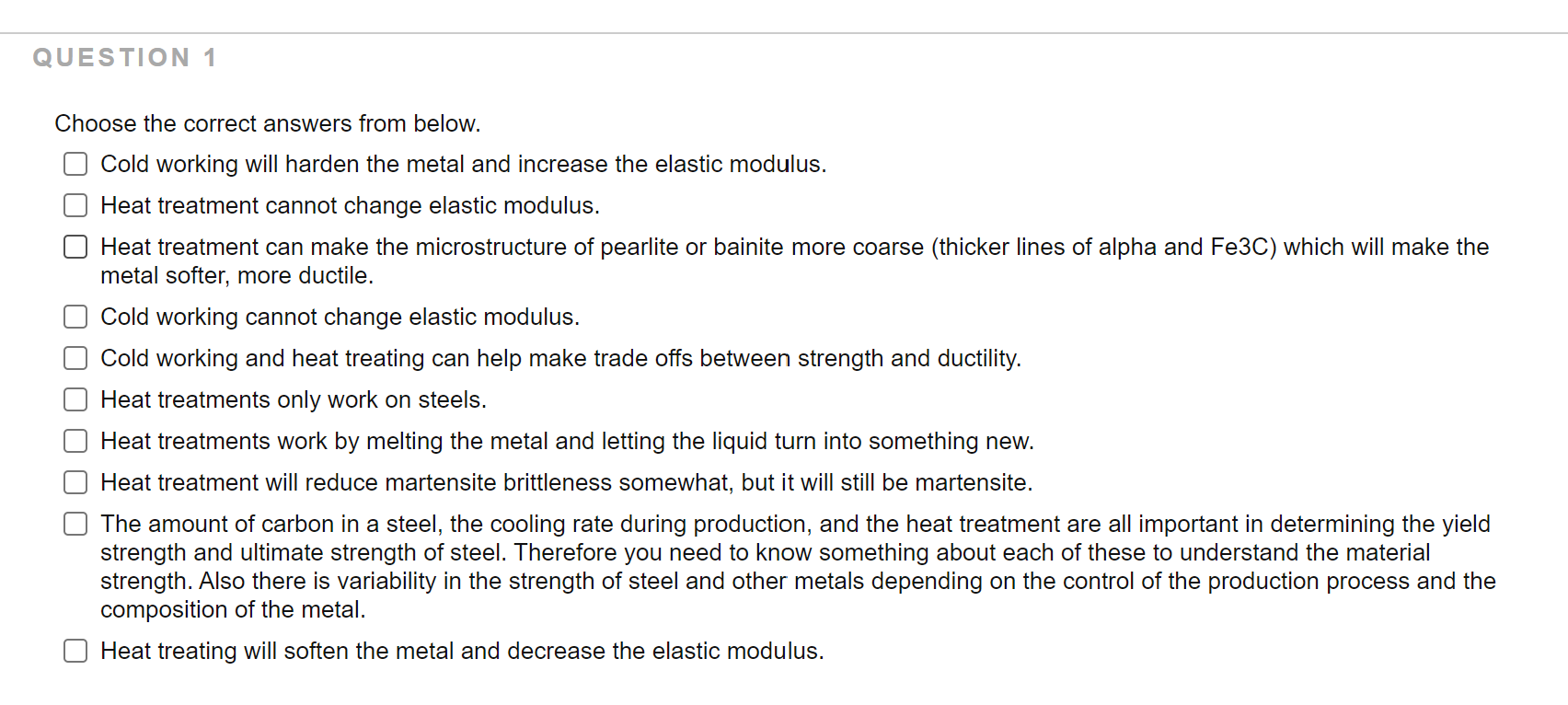 Solved please show every correct answer and explain why, | Chegg.com