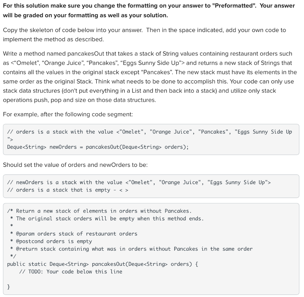Solved For this solution make sure you change the formatting | Chegg.com