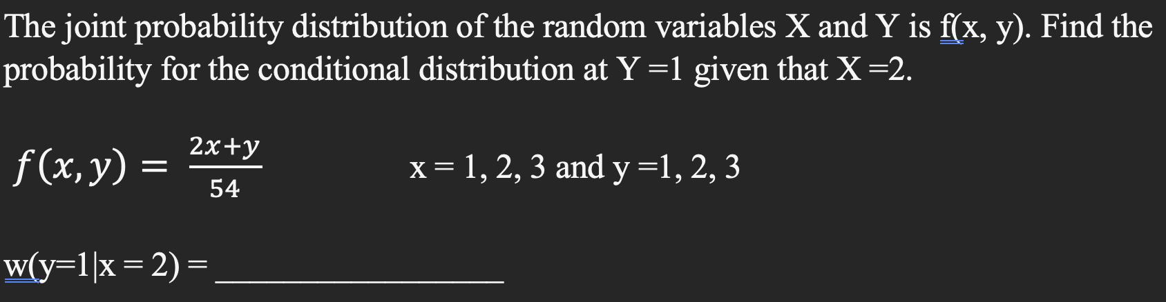 Solved The joint probability distribution of the random | Chegg.com