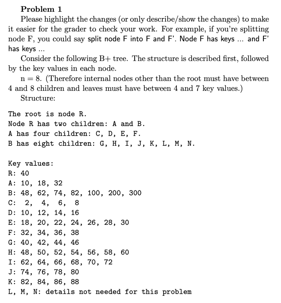 Solved Problem 1 Please highlight the changes (or only | Chegg.com