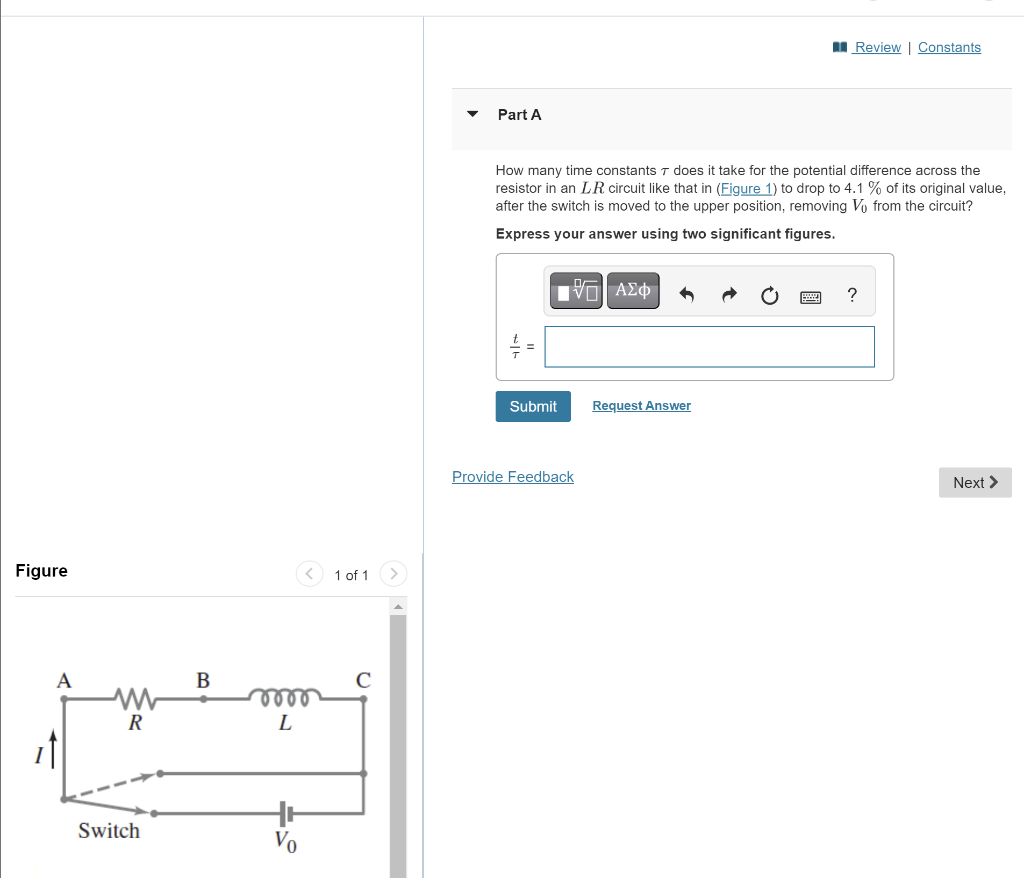 Solved How many time constants τ does it take for the | Chegg.com