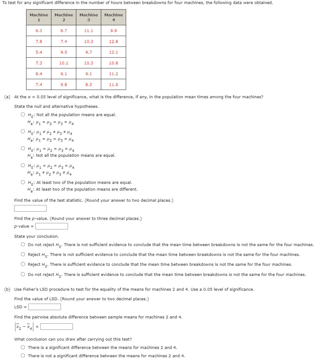 Solved To test for any significant difference in the number | Chegg.com