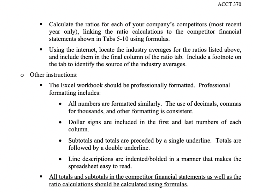 - Calculate the ratios for each of your company's | Chegg.com